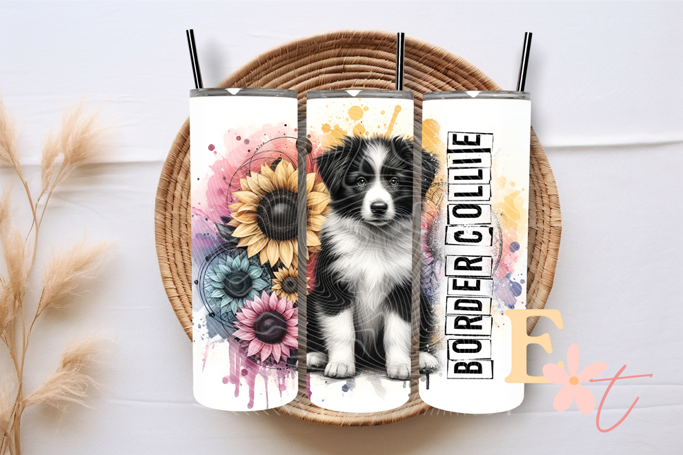 Border Collie 20oz Tumbler Sublimation Wrap | Embelish That – Embellish ...