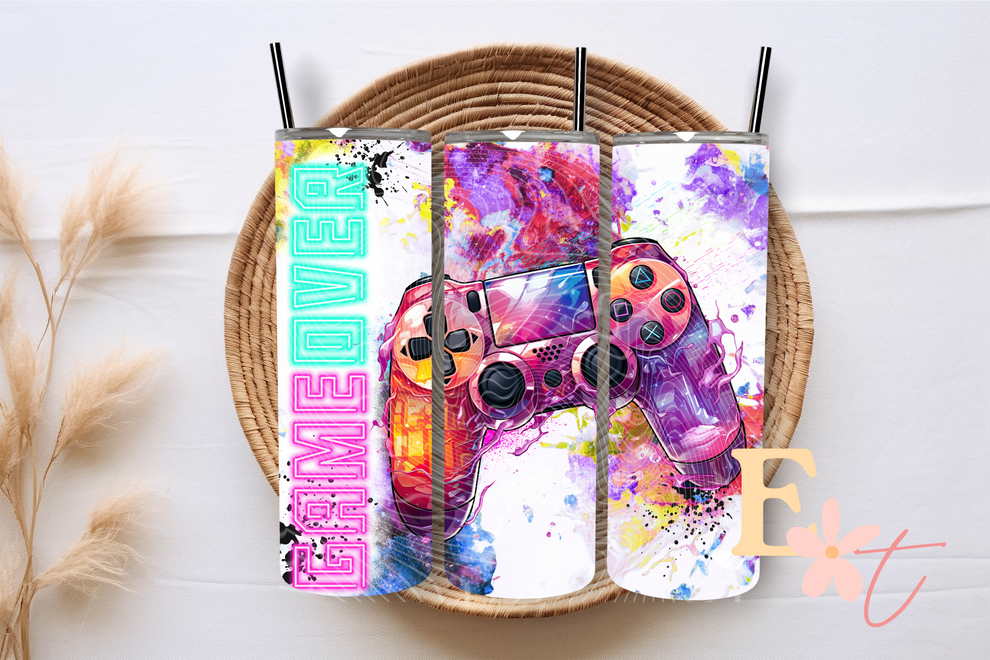 Game Over 20oz Tumbler Sublimation Wrap | Embelish That – Embellish That