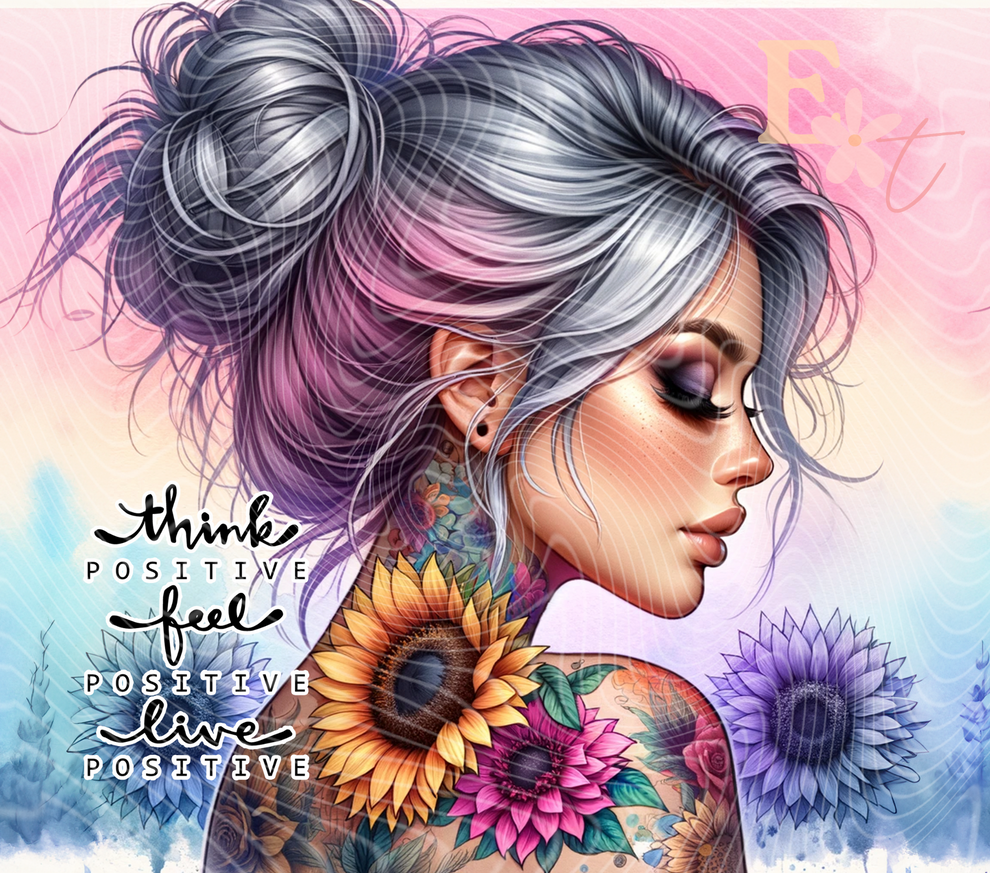 Think Positive 20oz Tumbler Sublimation Wrap | Embelish That ...